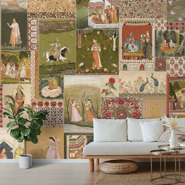 Rani Wallpaper | Luxurious Temple-Inspired Wall Art