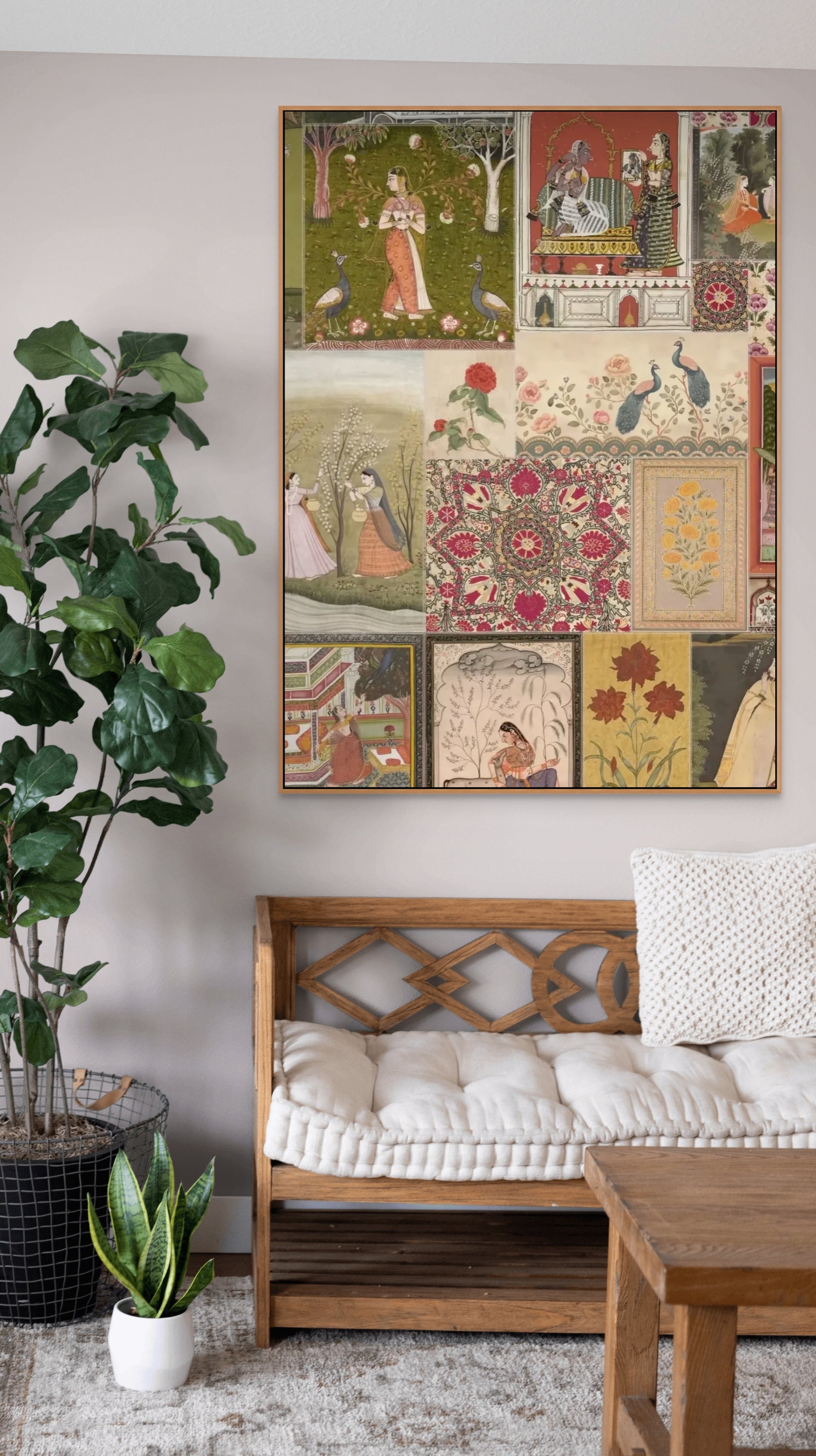 Rani Wallpaper | Luxurious Temple-Inspired Wall Art